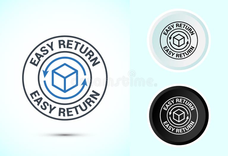 Easy Return Icon Design Illustration, Easy Return Label for Product ...