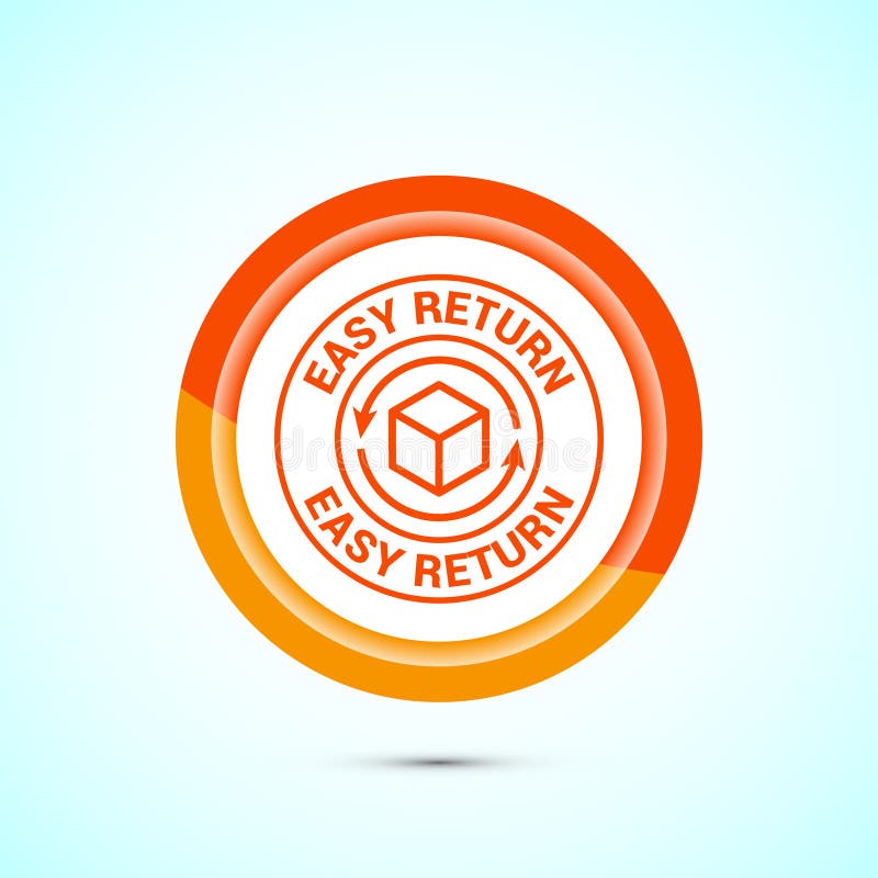 Easy Return Icon Design Illustration, Easy Return Label for Product ...