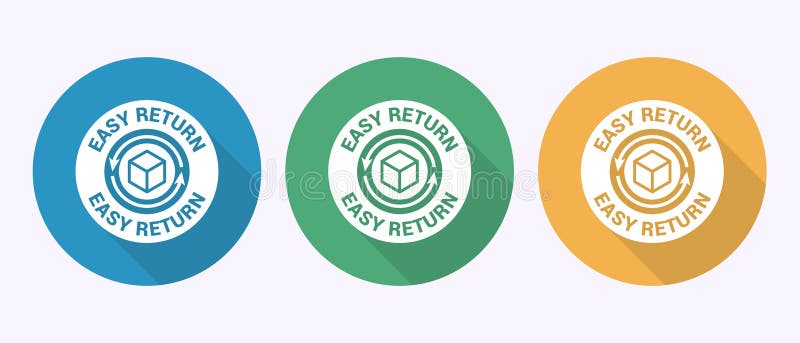 Easy Return Icon Design Illustration, Easy Return Label Sign in Shadow ...