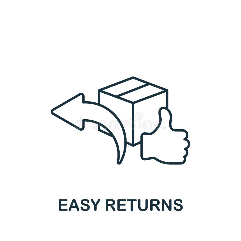 Easy Returns Icon. Monochrome Simple Line Retail Icon for Templates ...