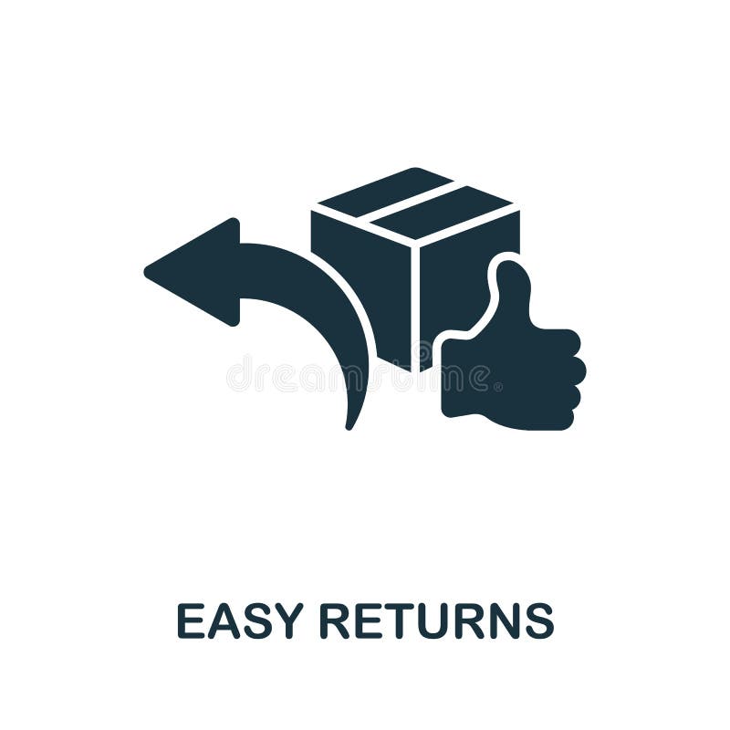 Easy Returns Icon. Monochrome Simple Line Retail Icon for Templates ...