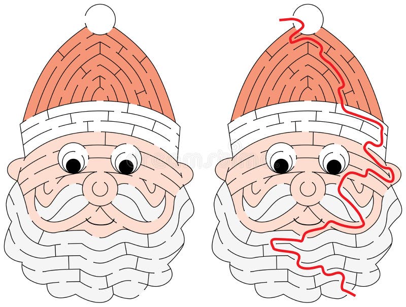 Santa maze stock vector. Illustration of maze, brain - 55802517