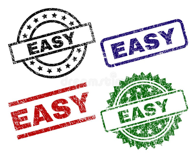 Grunge Textured EASY Seal Stamps Stock Vector - Illustration of stamp ...