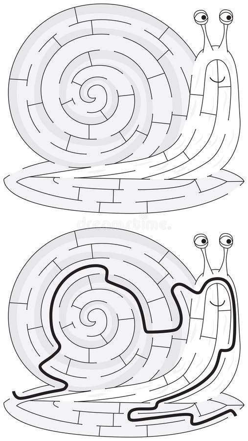 Easy snail maze stock vector. Illustration of activity - 340869926