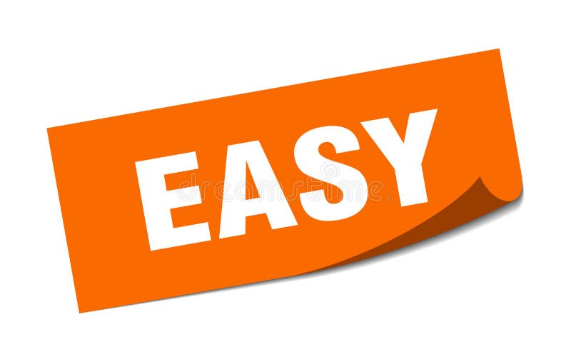 Easy sticker. stock vector. Illustration of easy, label - 153942500
