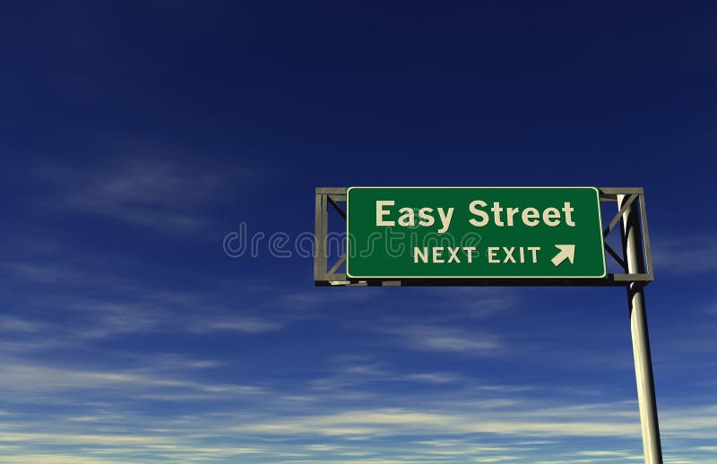 Easy Street Freeway Exit Sign Stock Illustration - Illustration of ...