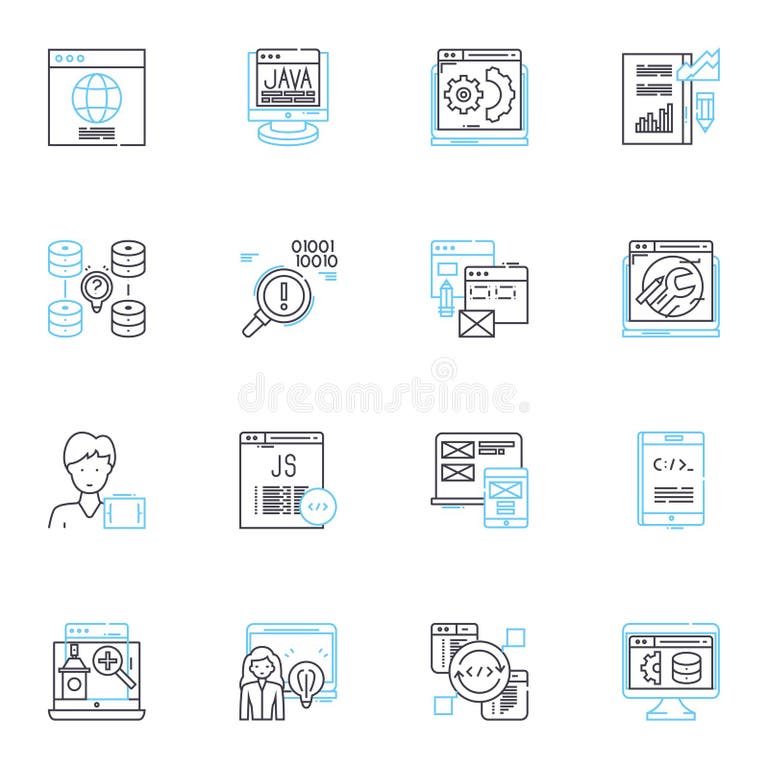 Easy Tech Linear Icons Set. Simplicity, Efficiency, Accessible, User ...
