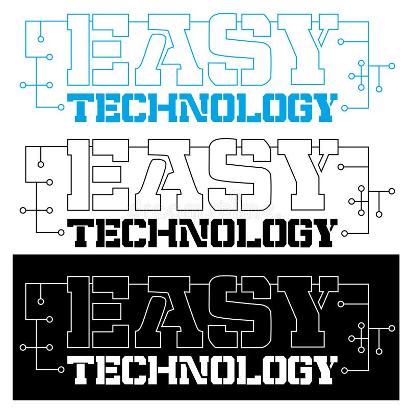 Easy Technology Emblem, Logo for it Sector. Stock Vector - Illustration ...