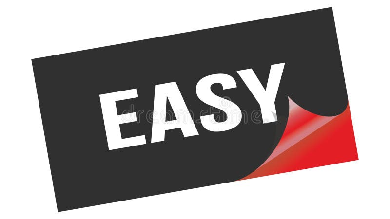 EASY Text on Black Red Sticker Stamp Stock Illustration - Illustration ...