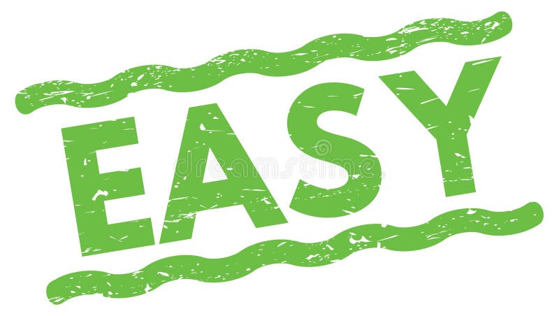EASY Text on Green Lines Stamp Sign Stock Illustration - Illustration ...