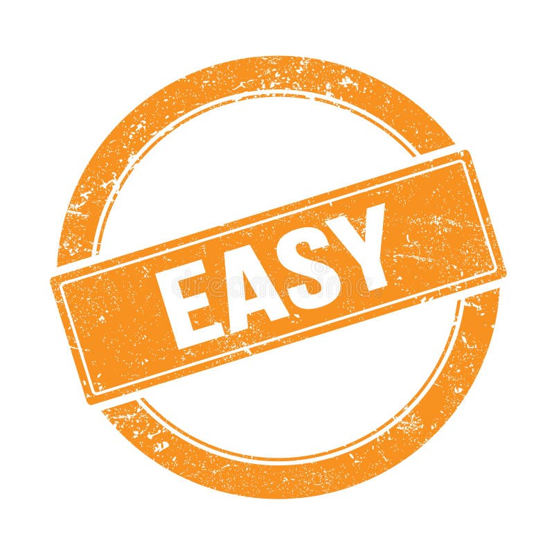 EASY Text on Orange Grungy Round Stamp Stock Illustration ...