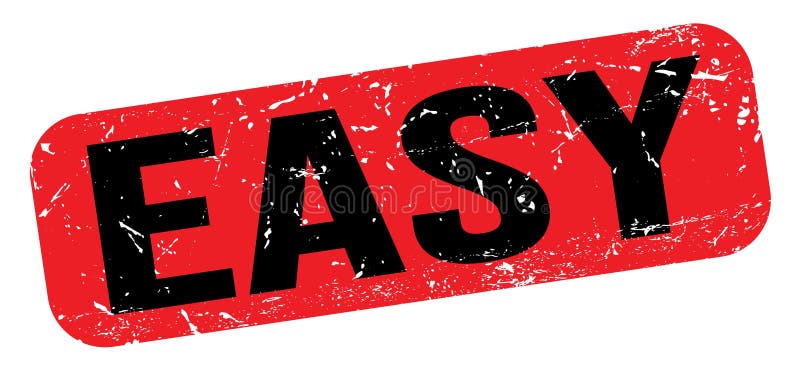 EASY Text on Red-black Grungy Stamp Sign Stock Illustration ...