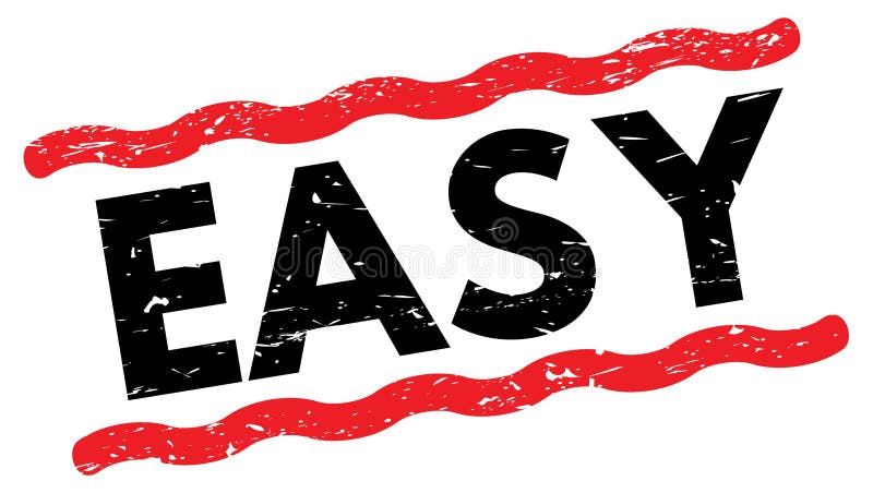 EASY Text on Red-black Lines Stamp Sign Stock Illustration ...