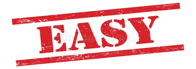 EASY Text on Red Grungy Lines Stamp Stock Illustration - Illustration ...