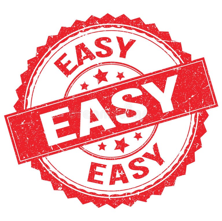 EASY Text on Red Round Stamp Sign Stock Illustration - Illustration of ...