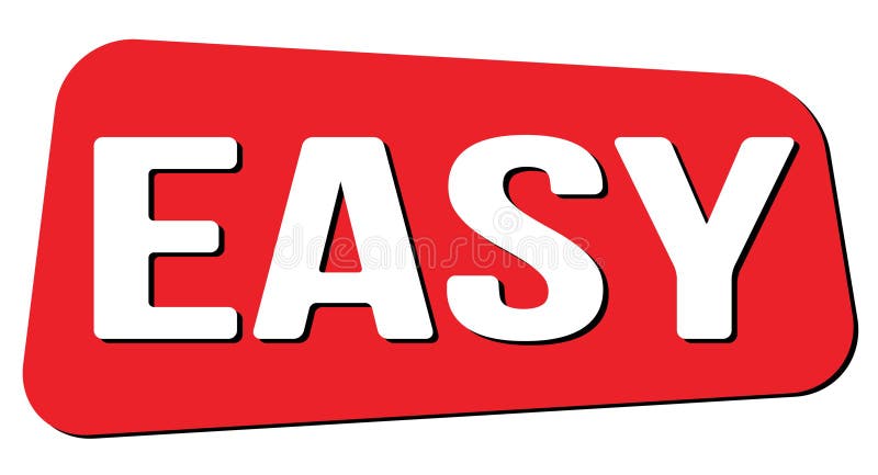 EASY Text on Red Trapeze Stamp Sign Stock Illustration - Illustration ...