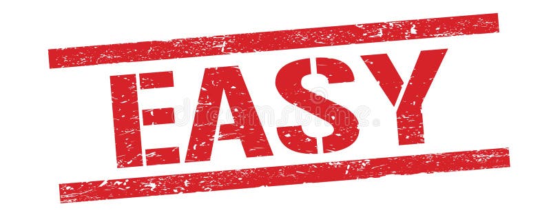 EASY Text on Red Vintage Lines Stamp Stock Illustration - Illustration ...