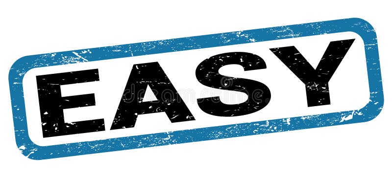 EASY Text Written on Blue-black Rectangle Stamp Stock Illustration ...