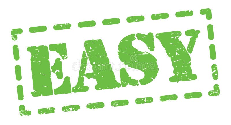 EASY Text Written on Green Stamp Sign Stock Illustration - Illustration ...