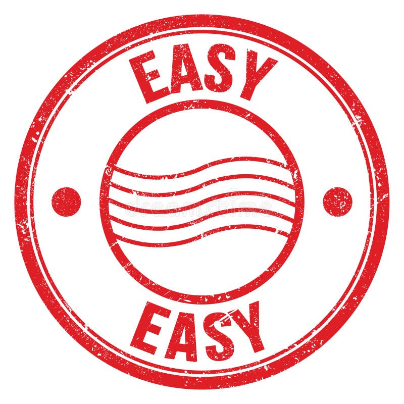 EASY Text Written on Red Round Postal Stamp Sign Stock Illustration ...