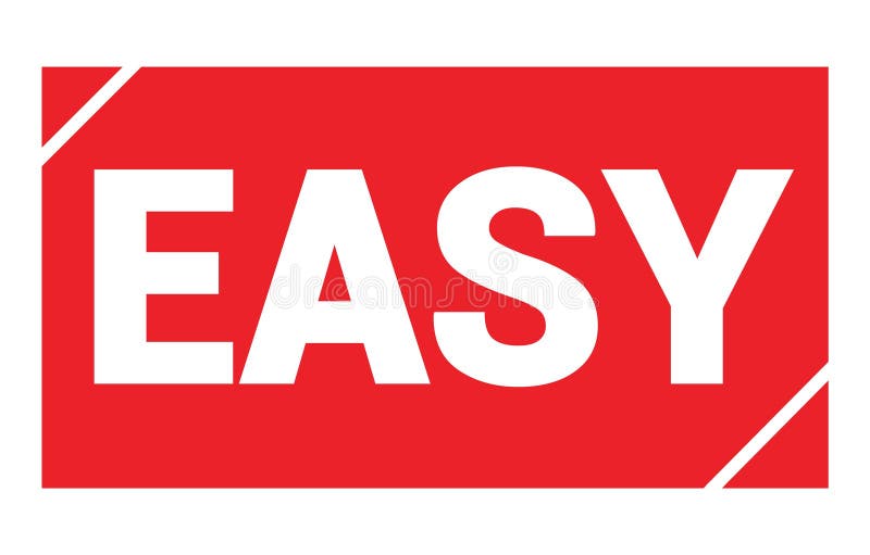EASY Text Written on Red Stamp Sign Stock Illustration - Illustration ...