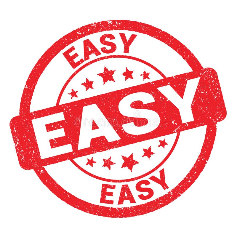 EASY Text Written on Red Stamp Sign Stock Illustration - Illustration ...