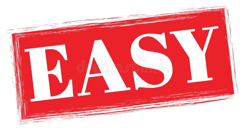 EASY Text Written on Red Stamp Sign Stock Illustration - Illustration ...