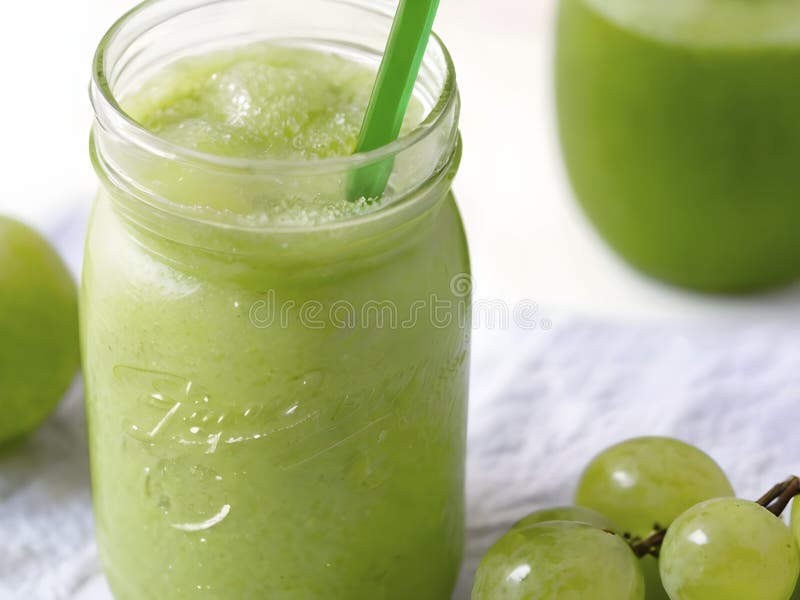Easy Three Ingredient Tangy Green Grape Slushie Stock Image - Image of ...