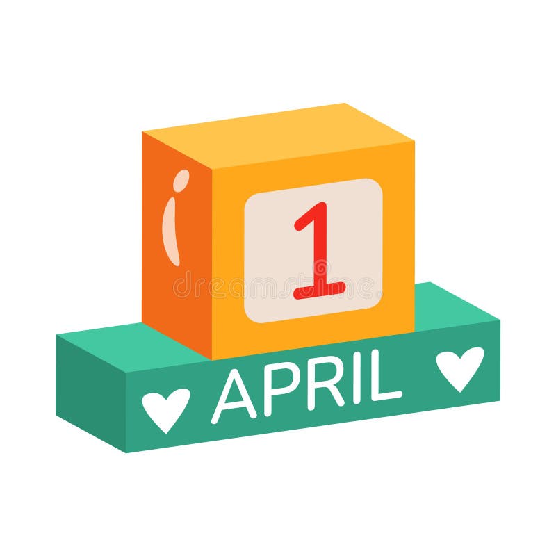 Easy To Edit 3d Style Icon Showing 1st April Date Stock Vector ...