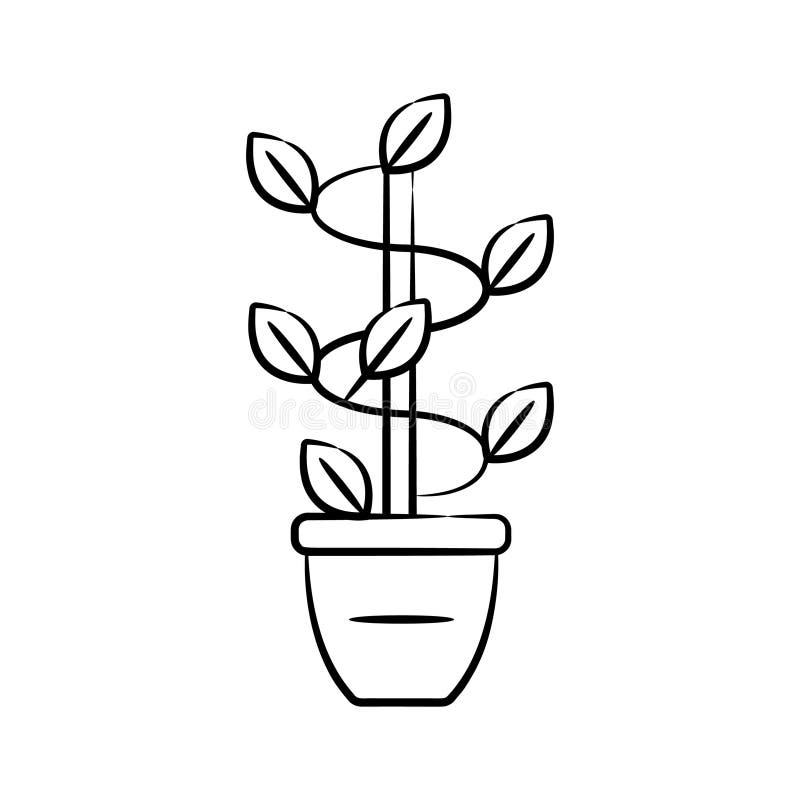 Easy To Edit Doodle Style Icon of Pothos Plant Stock Illustration ...