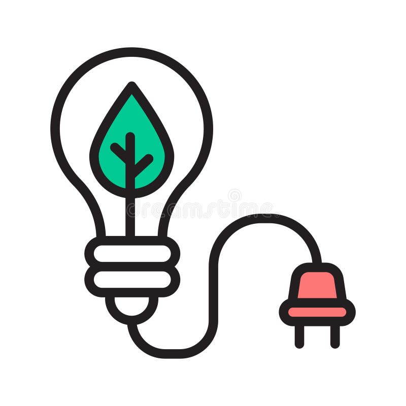 Easy To Edit Icon of Eco Energy Designed in Line Style Stock ...