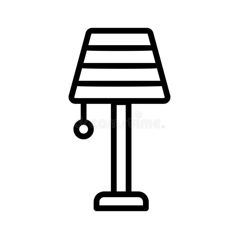 Easy To Edit Icon of Lampshade Designed in Line Style Stock Illustration - Illustration of ...
