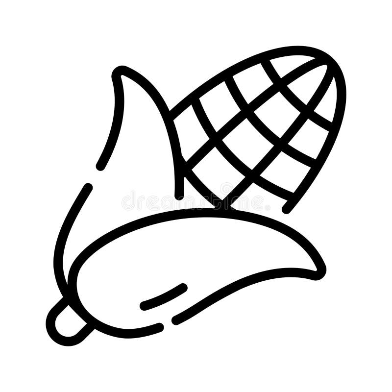 Easy To Edit Outline Icon of Harvested Corn Stock Vector - Illustration ...