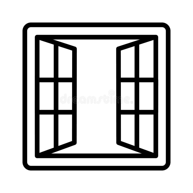 Easy To Edit Outline Style Icon Showing Open Window Stock Vector ...