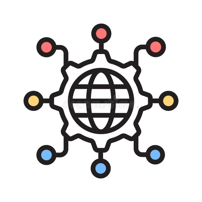 Easy To Edit Outline Style Icon Showing Smart Network Stock ...