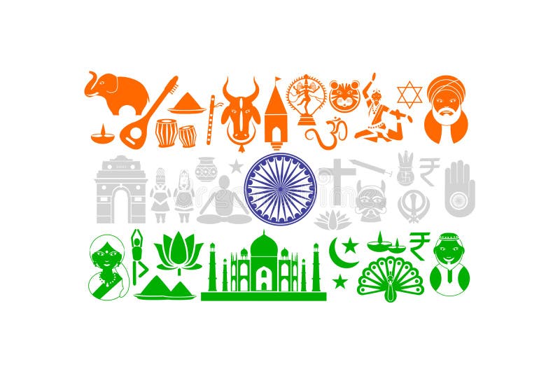 Culture of India stock vector. Illustration of green - 36200374