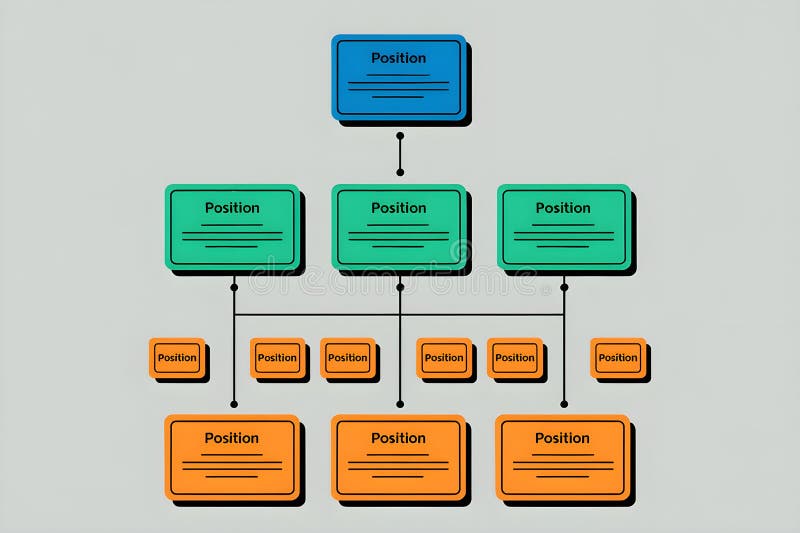 Easy To Edit Vector Illustration of Organisation Tree with Different ...