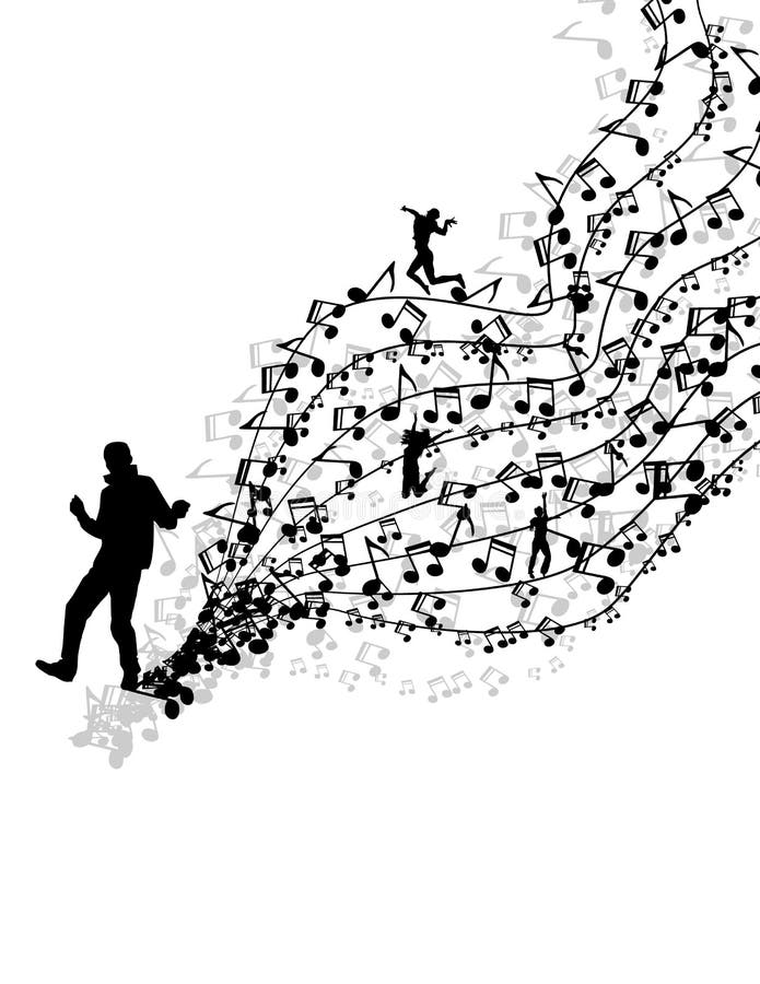 Wavy Musical Staff with Notes on a White Background. Vector Stock ...