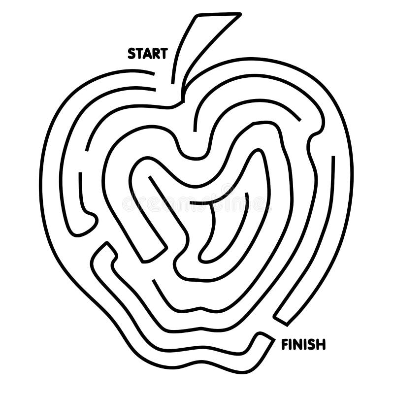 Easy To Solve Apple Maze stock illustration. Image of easy - 5402787