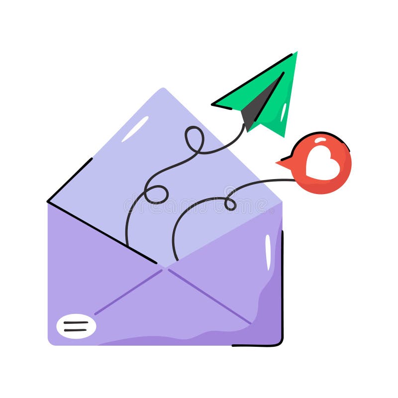 Easy To Use Doodle Style Icon of Email Marketing Stock Vector ...