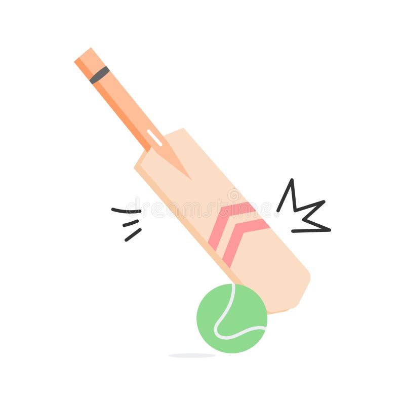 Easy To Use Hand Drawn Icon of Cricket Bat Stock Vector - Illustration ...