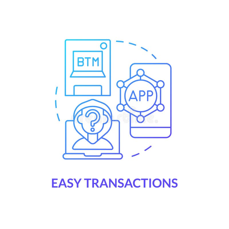 Easy Transactions Blue Gradient Concept Icon Stock Vector ...