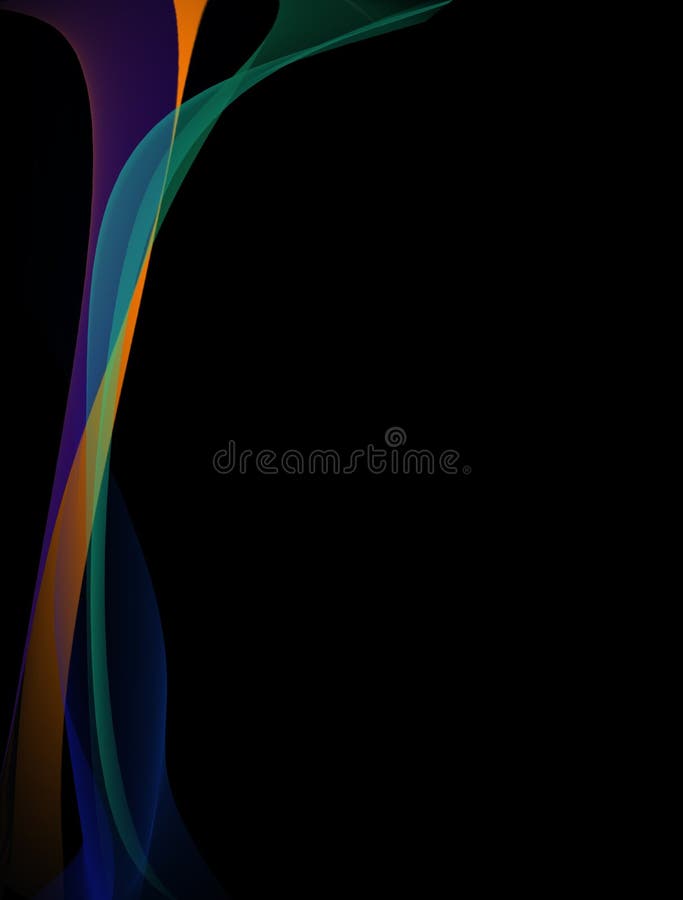 Easy Transparent Waves on a Black Background Stock Illustration ...