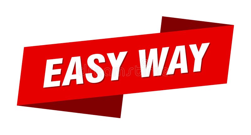 Easy Way Banner Template. Ribbon Label Sign. Sticker Stock Vector ...