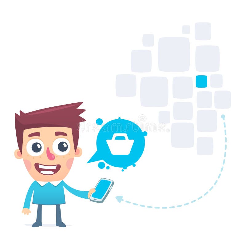 Easy Way To Make Online Purchases through Tablet Stock Vector ...