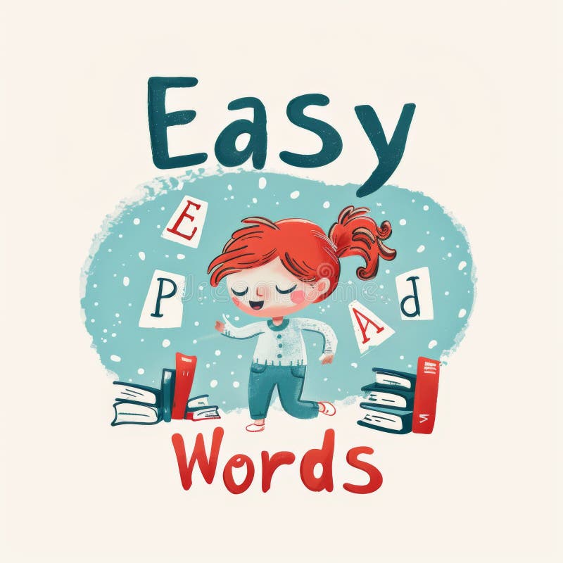 Easy Words Learning Logo stock illustration. Illustration of letters ...