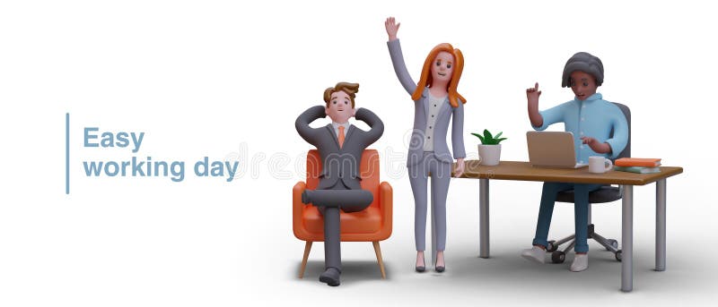 Easy Working Day. Minimal Workload, Simple Tasks Stock Vector ...