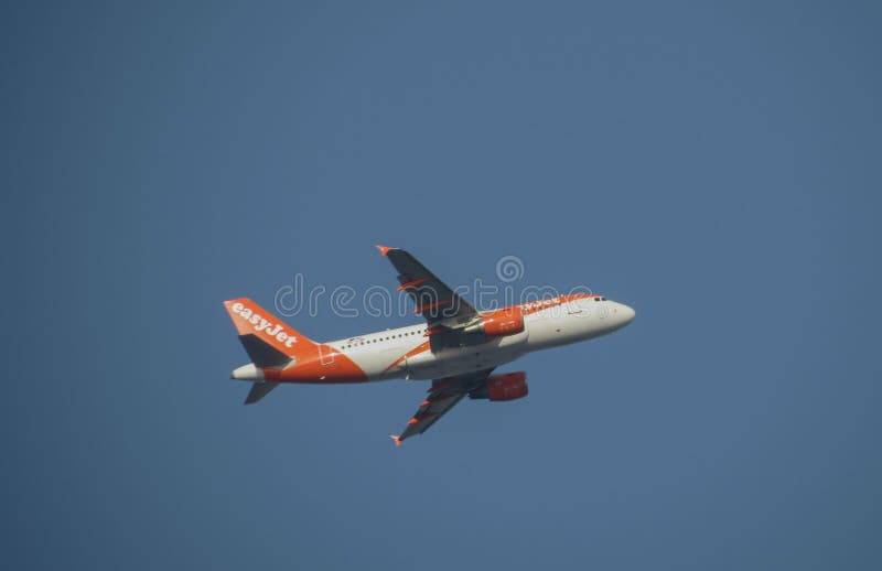 EasyJet Airbus A319 Flying in Naples Editorial Stock Image - Image of ...