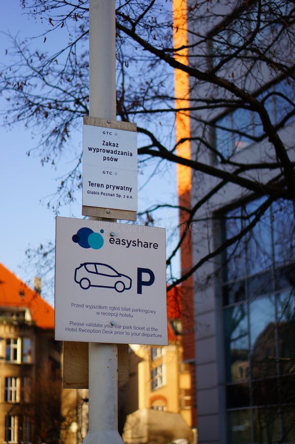 Easyshare parking sign editorial photography. Image of information ...