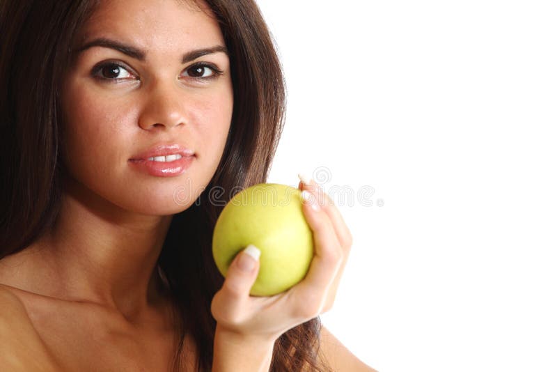 Eat apple stock image. Image of look, energy, diet, hand - 20923191